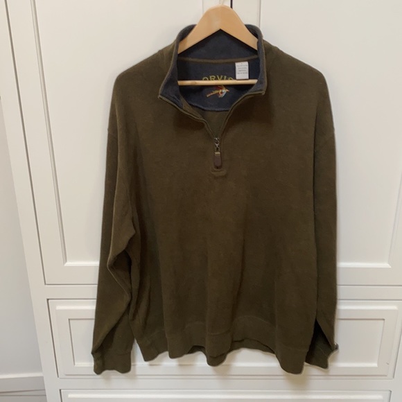 Orvis | Sweaters | Orvis Classic Green Pullover Sweater Zip Mens Large ...